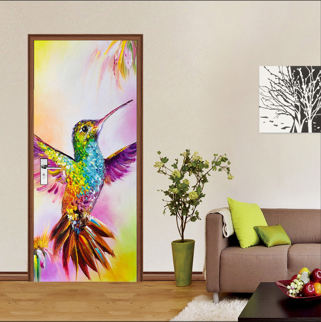 3D Colorful Bird 3242 Skromova Marina Door Mural | AJ Wallpaper