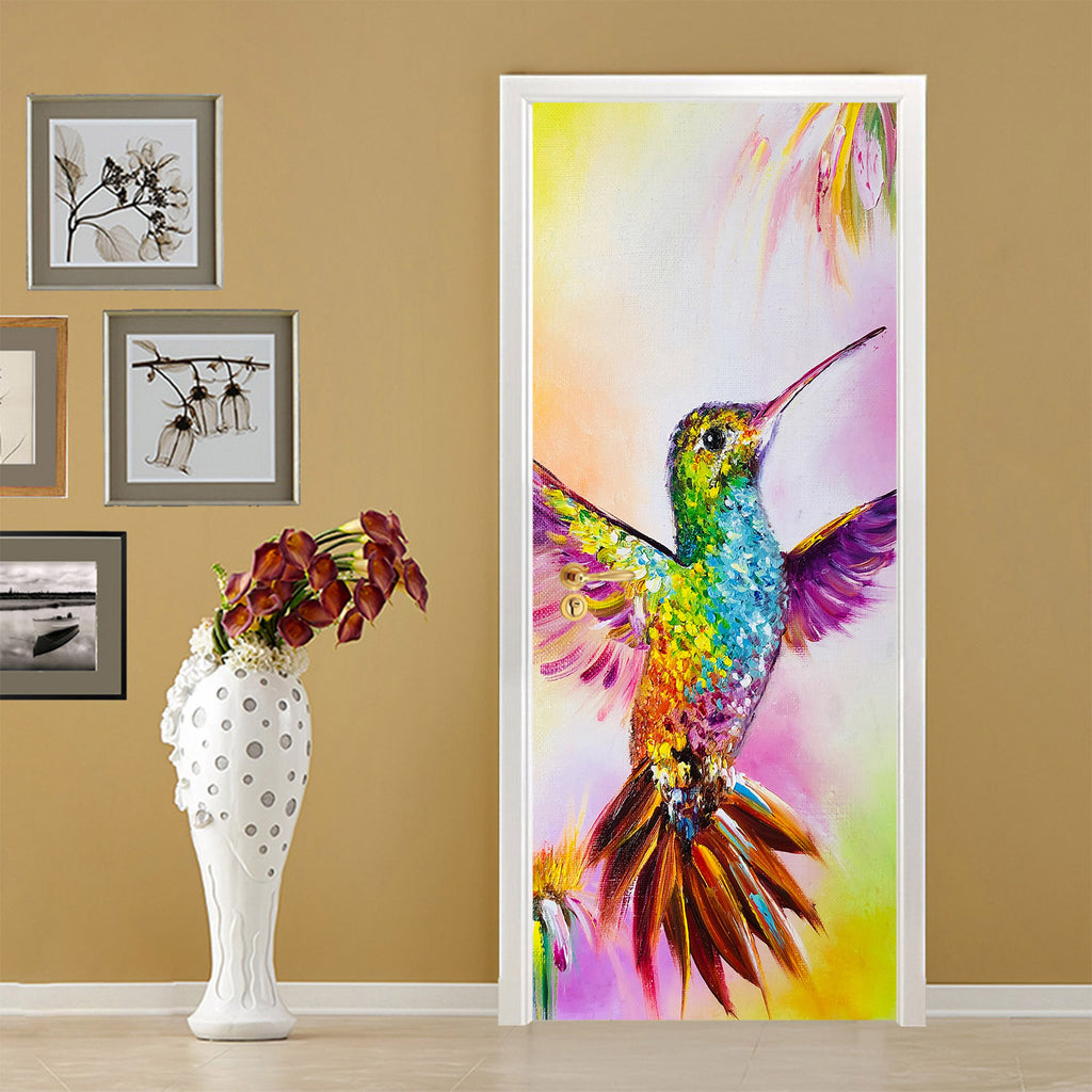 3D Colorful Bird 3242 Skromova Marina Door Mural | AJ Wallpaper
