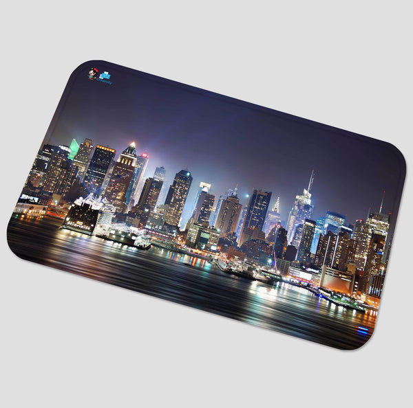 3D New York Night View 72 Non Slip Rug Mat | AJ Wallpaper